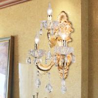 China 6KG Luxury Contemporary Zinc Alloy E14 Candle Crystal Wall Lights for sale