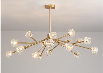 China Height 53cm Golden Indoor G9 Tree Branch Crystal Modern Pendant Light for sale