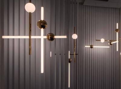 China 100*600mm Combinable Golden Dining Room Modern LED Pendant Lights for sale