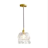 China Retro Brass Industrial Length 23CM Glass Pendant Light For Restaurant for sale