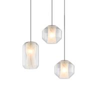 China Modern Dining Room 20*33cm / 25*20cm Adjustable Glass Pendant Light for sale