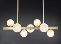 China 7 / 10 / 12 Heads Glass Ball Full Copper G9 Modern Pendant Light for sale