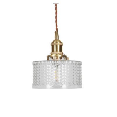 China E27 Light Source Diameter 15cm / 17.5cm Bedroom Retro Clear Glass Chandelier for sale