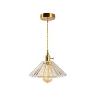 China 240V Retro Lotus Umbrella Dia 25cm Glass Pendant Light For Restaurant for sale