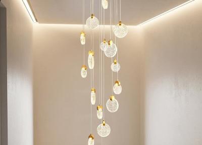China Height 2m Postmodern Rotating Stair 265V Crystal Glass Ceiling Lights for sale