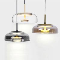 China 360 Degree Beam Angle Dinning Room 23*7cm Glass Pendant Light for sale