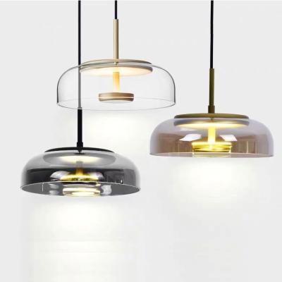 China 360 Degree Beam Angle Dinning Room 23*7cm Glass Pendant Light for sale