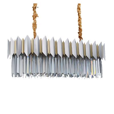 China Luxury Length 90cm Crystal Pendant Chandelier For Dining Room for sale