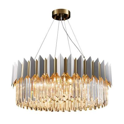 China Height 30cm E14 Chrome Royal Crystal Hanging Lamps For Living Room for sale