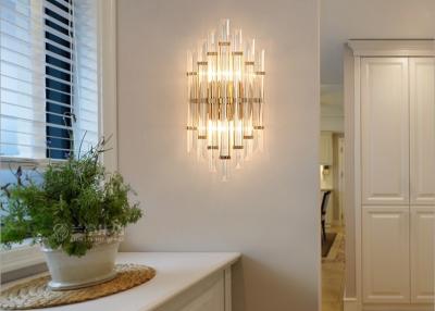 China AC 220V 40W LED Minimalist 230*500mm Black Crystal Wall Lights for sale