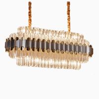 China Length 95cm Width 35cm Raindrop 240v Glass Crystal Pendant Light for sale