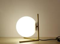 China 60W Max Ball Lampshape Dia 18cm Glass Nightstand Lamps For Bedroom for sale