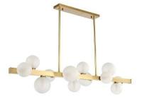 China Incandescent 12 Heads 113*55cm Gold Frosted Glass Ball Modern Pendant Light for sale