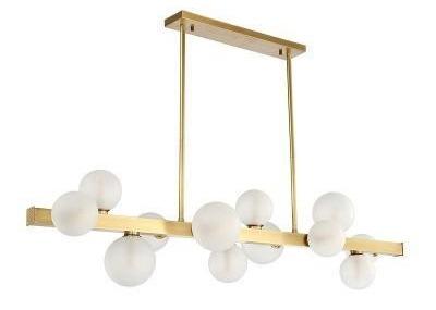 China Incandescent 12 Heads 113*55cm Gold Frosted Glass Ball Modern Pendant Light for sale