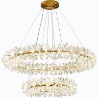 China Modern Diameter 80cm Height 30cm Round Hanging Crystal Chandelier for sale