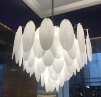 China Indoor Height 67cm Fantasy Feather G4 Gold Crystal Ceiling Light for sale