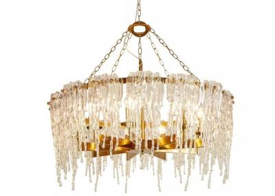 China 90V Polished Finish Kitchen Diameter 80 / 100cm Crystal Pendant Light for sale