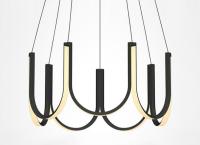 China Aluminum Acrylic Black Color 600mm 800mm Modern Ring Chandelier for sale