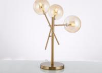 China 6kg 220*510mm Luxury Metal E14 3 Bulbs Bedside Table Lamp For Hotel for sale