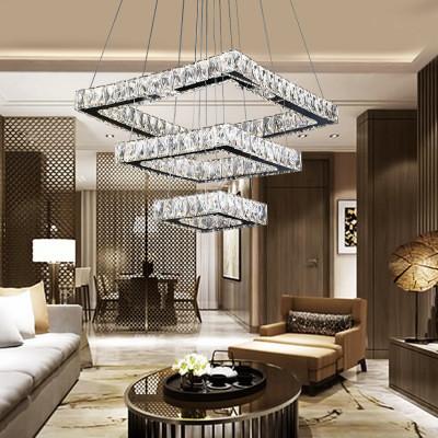 China 4000k LED Crystal Chrome Modern Pendant Light For Living Room for sale