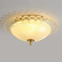 China Bedroom Glass Gold Iron Art + Art Glass Led surface mount Ceiling Light for sale