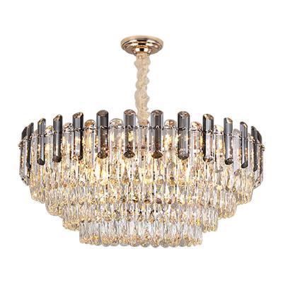 China Electroplating Crystal glass pendant lights Multi Layer 50cm for sale