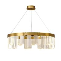 China LED Patch Acrylic Streamer Modern Pendant Light Copper Color for sale