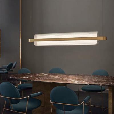China arched LED Golden sand Hardware Paint + Acrylic Modern Pendant Light for sale