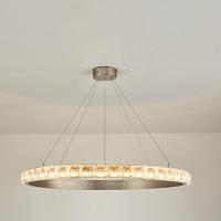 China Titanium Gold Crystal Pendant Ceiling Light Stainless Steel Square for sale