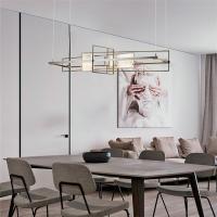China LED Golden Tan Hardware Plating + Acrylic  Geometric metal Modern Pendant Light for sale