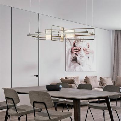 China LED Golden Tan Hardware Plating + Acrylic  Geometric metal Modern Pendant Light for sale