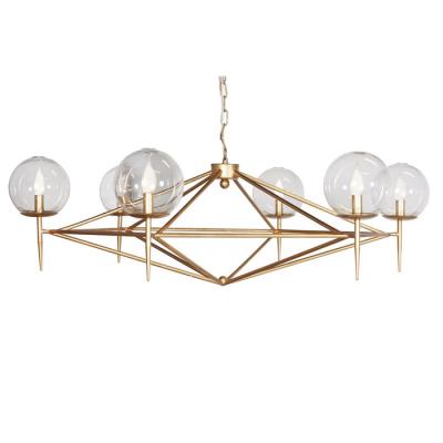 China Flash Gold + Transparent E14 Hardware Painting Glass Ball Pendant Light for sale