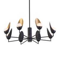 China Baking Jet Black Sand Gold G9 Wrought Iron Glass Pendant Light Modern for sale