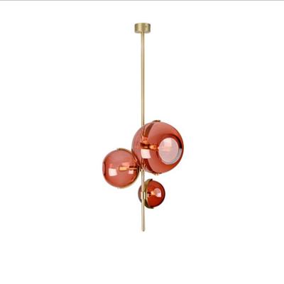 China Indoor Decoration E14 S Gold Plating Iron Glass three balls Pendant Light modern for sale