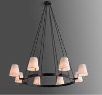 China Gauze White Cloth Cover Postmodern Pendant Light Electroplate Finish for sale
