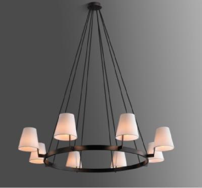 China Gauze White Cloth Cover Postmodern Pendant Light Electroplate Finish for sale