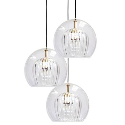 China G9 Iron Double Glass Pendant Light Modern Electrophoresis Gold for sale