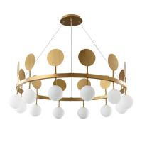 China Milk White Glass Ball G9 Pendant Light Titanium Brushed Stainless Steel for sale