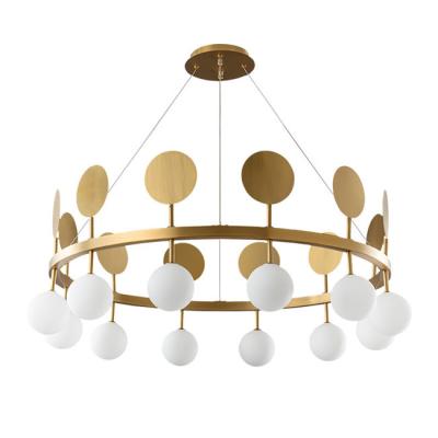 China Milk White Glass Ball G9 Pendant Light Titanium Brushed Stainless Steel for sale