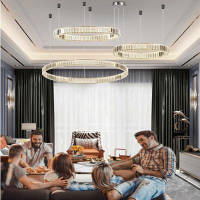 China Titanium Gold Crystal Modern Pendant Light 265v Residential Anti Corrosion for sale