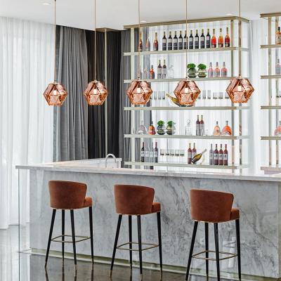 China Bar Electroplating Dining Room Table Light E14 Diamond Crystal Pendant Light for sale