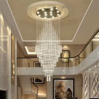 China AC265V Raindrop Metal Crystal Pendant Light Chrome Plated for sale
