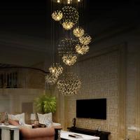 China Living Room Stainless Steel Crystal Pendant Light With 20 Head for sale