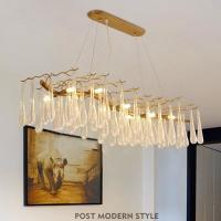 China Nordic Hotel Stair G9 Raindrop Crystal Pendant Light For Living Room for sale