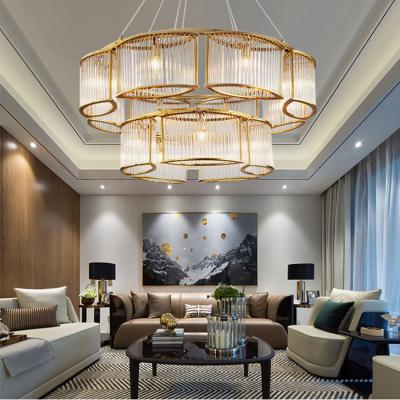 China 110lm/W Hotel Staircase E14 Crystal Pendant Light Height 600mm for sale