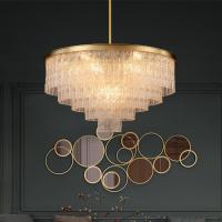 China Gold Dining Room Villa Luxury Crystal Pendant Light Height 55cm for sale