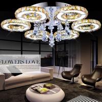 China Modern Hotel LED Ceiling Light Gold Clear Crystal Chandeliers for sale