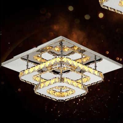 China Aisle Crystal Luxury Bedroom Led Ceiling Light 24w Length 30cm for sale