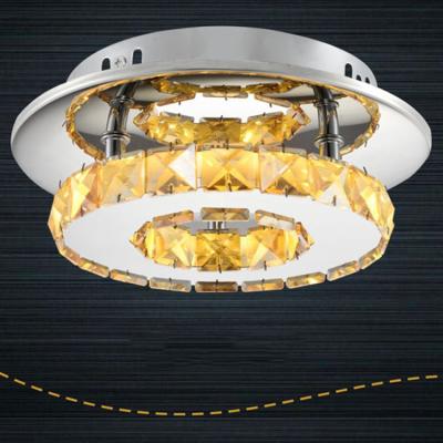 China Clear Crystal Bedroom Indoor Led Ceiling Lamp 265V Dia 20cm for sale