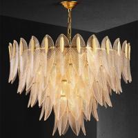 China Living Room Wedding Hotel Elegant Glass Pendant Light E14 80cm for sale